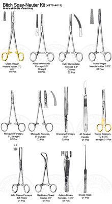 Bitch Spay-Neuter Kit Veterinary Instruments Medical Tools Shop
